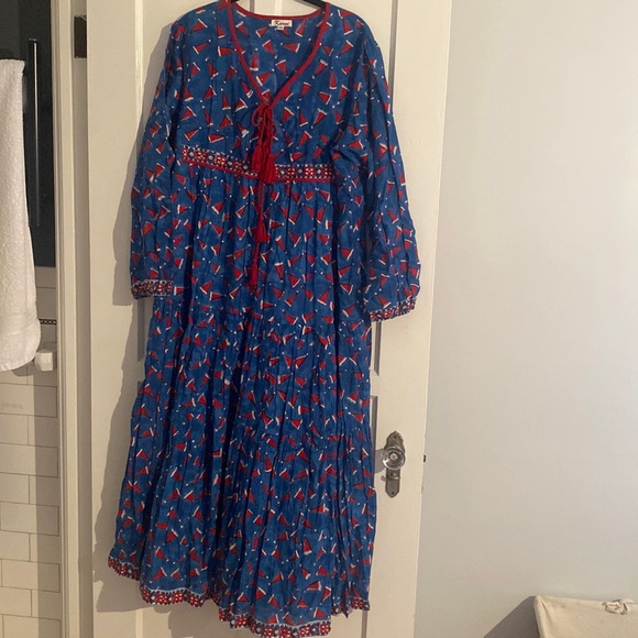 Klarna | Dresses | Custom Indian Blue Block Print Dress | Poshmark